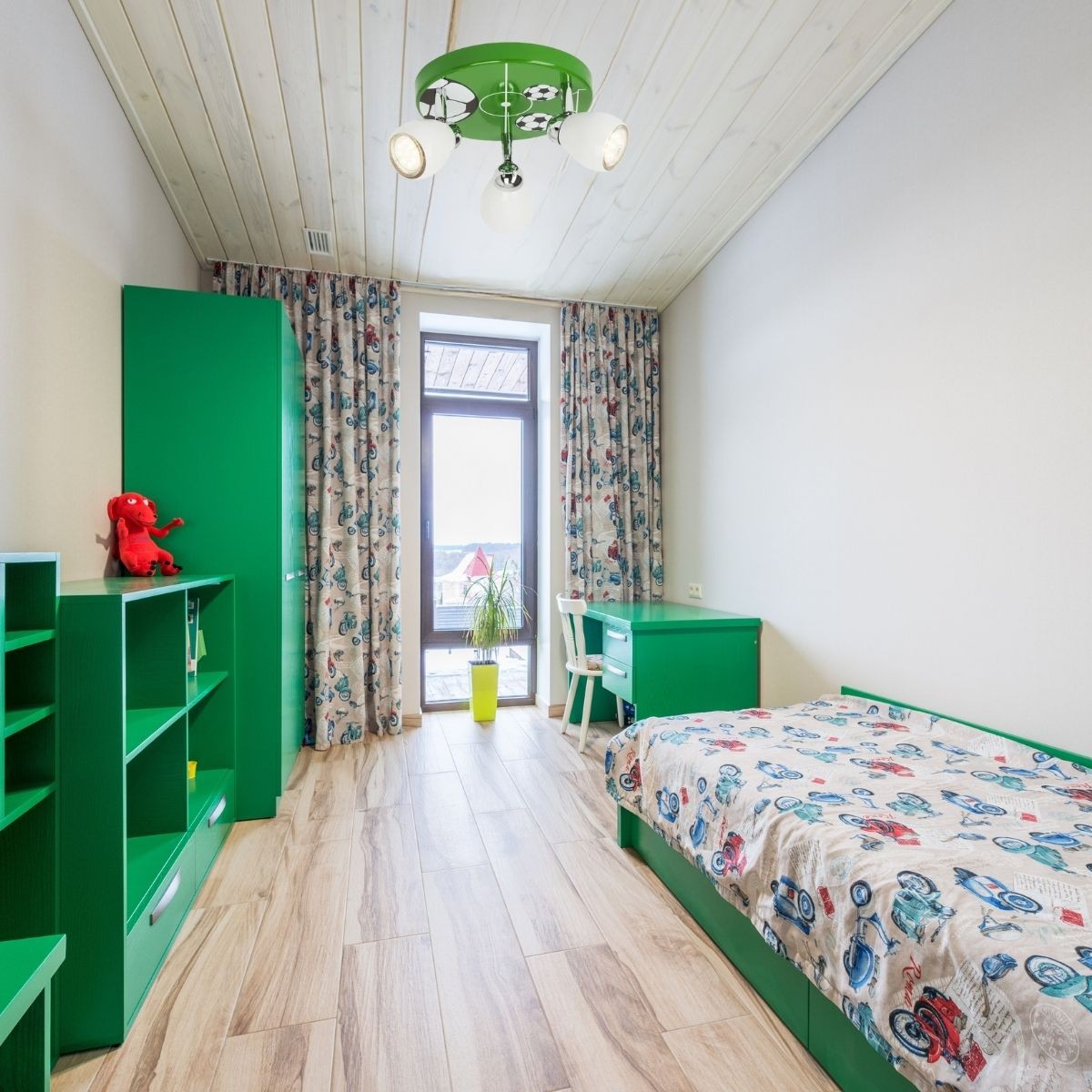 Plafonnier motif football SOCCER 3x3W GU10 ACIER VERT