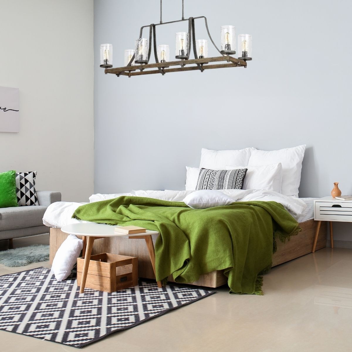 Lustre Mignon 8x60W Or et Argent | Flambeau