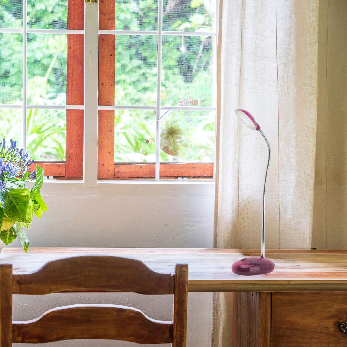 Lampe de bureau TIMMI 1x2W LED intégrée ROSE TRANSPARENT