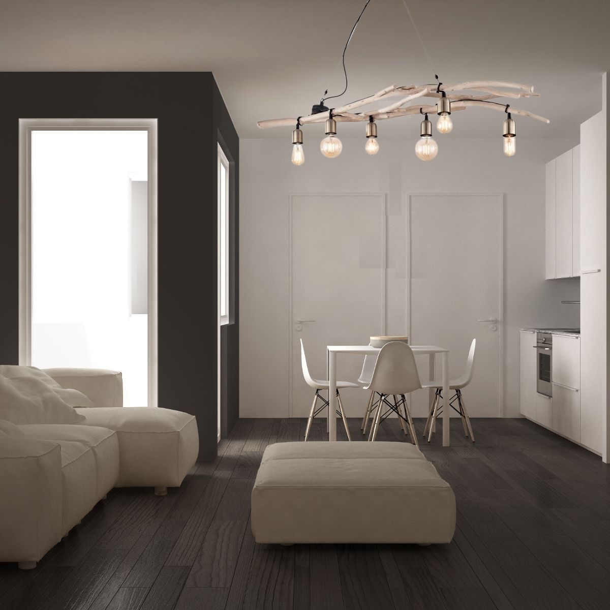 Suspension Bois Flotté DRIFTWOOD SP6 Ideal Lux 180922