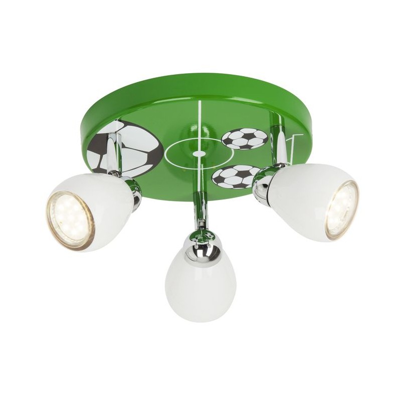 Plafonnier motif football SOCCER 3x3W GU10 ACIER VERT
