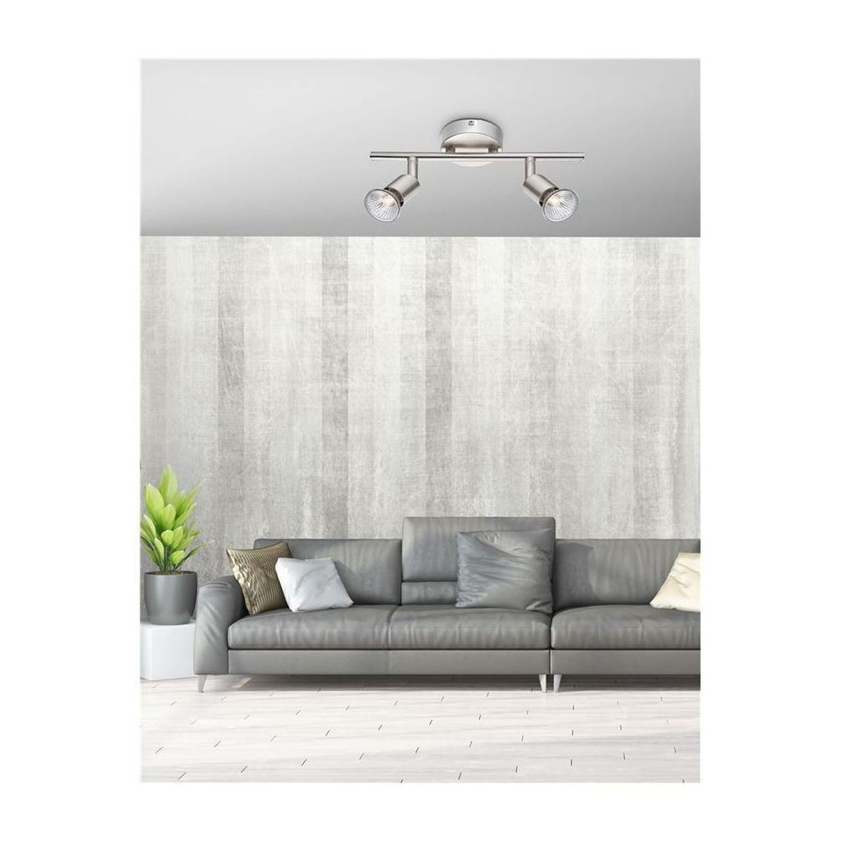 Plafonnier BASE Nickel LED GU10 2x5W Nova Luce 660002