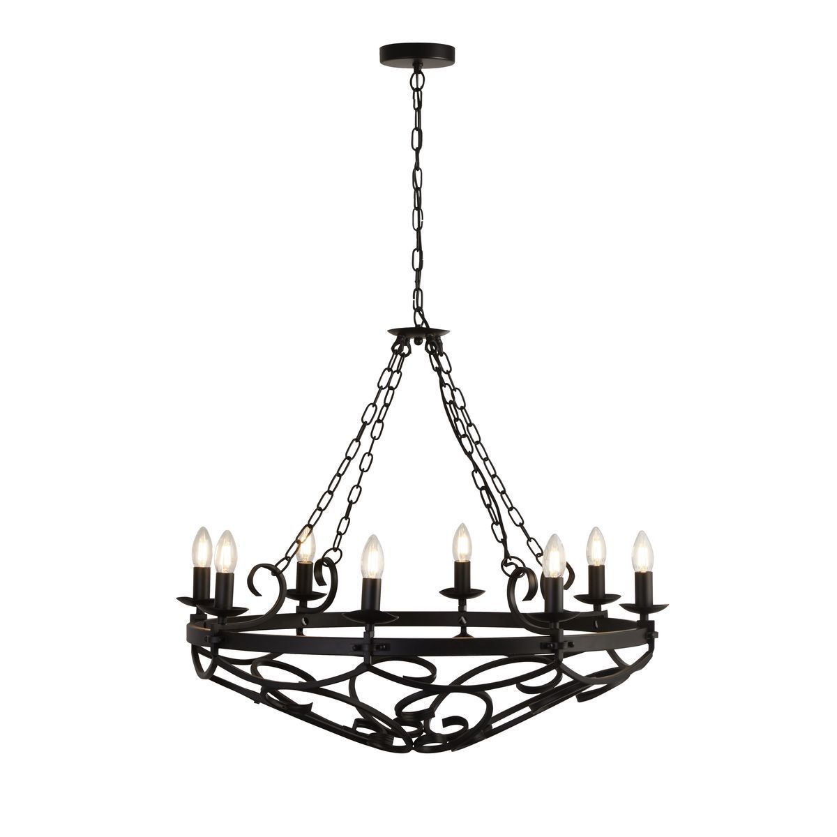 Lustre Haut de Gamme Or 6x60W E14 Flambeau