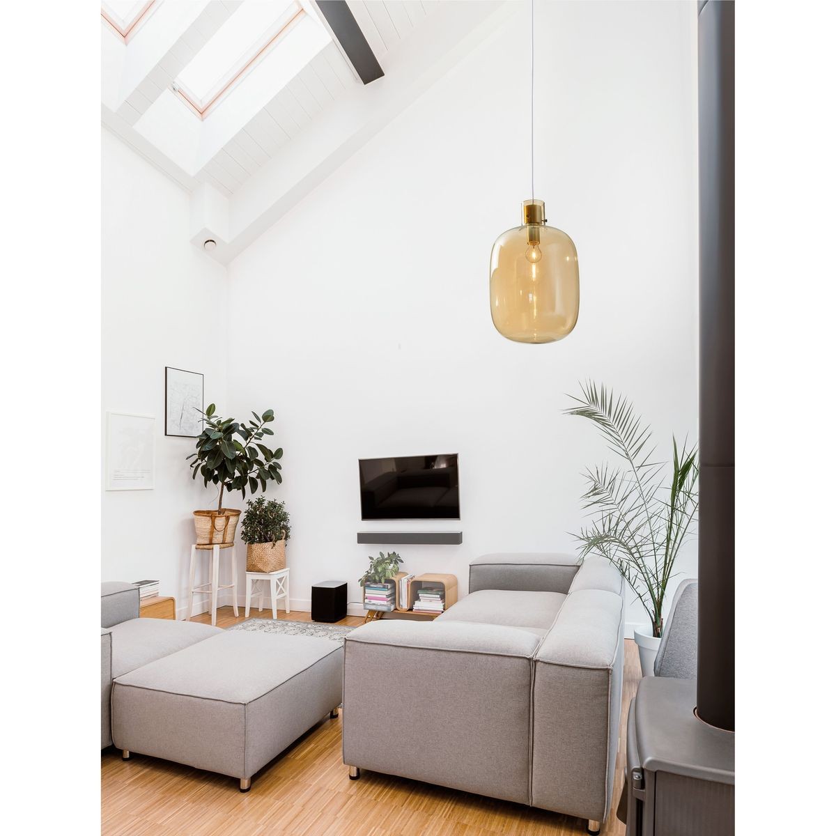 Suspension PRESTON Sable Noir LED 25 W Nova Luce 9865140