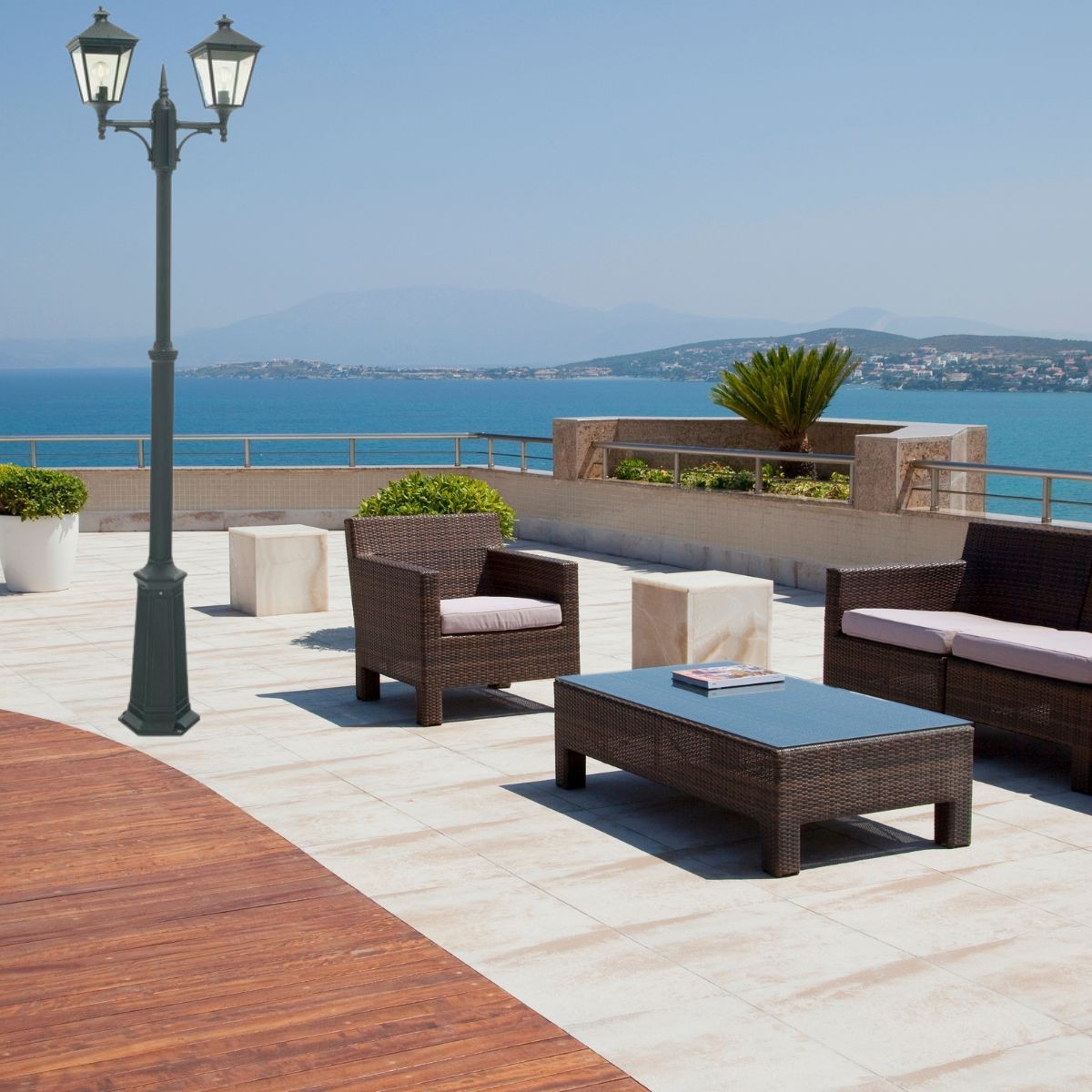 Lampadaire extérieur 2x70W LONDON Noir - Norlys 482SV