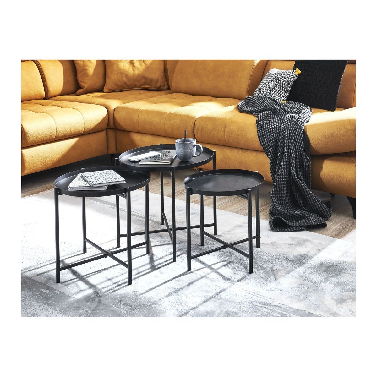 Table Basse Carrée Pretti Naturel Noir | Boutica Design