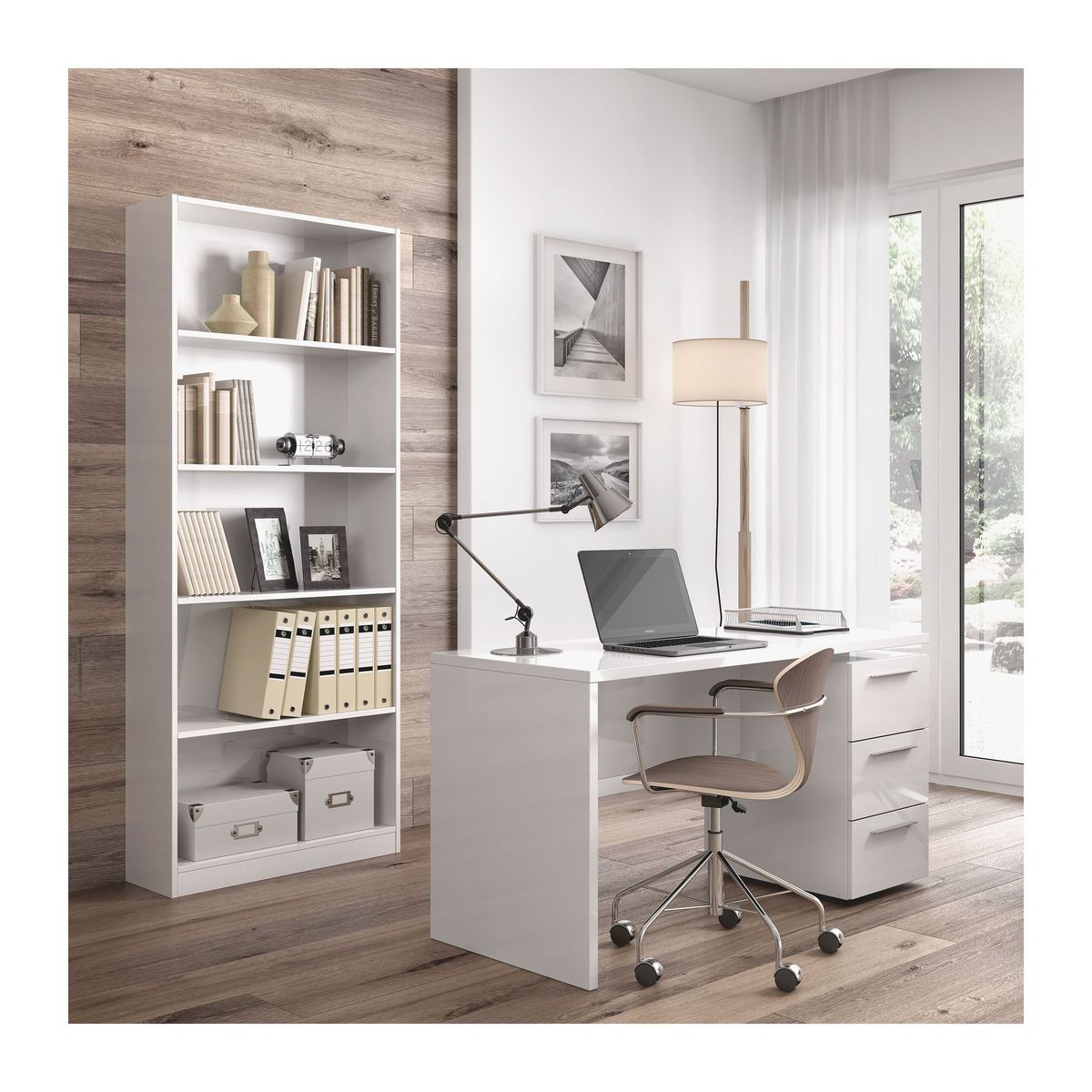 Bureau Beleno Bois Naturel Noir L160 | Boutica Design