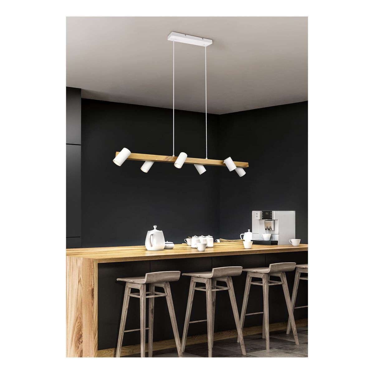 Suspension PRESTON Sable Noir LED 25 W Nova Luce 9865140