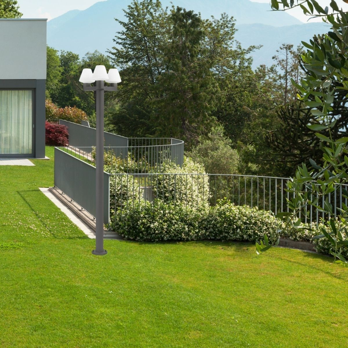 Lampadaire Extérieur Mistu foncé 3x15W E27 Faro 74436F3-02