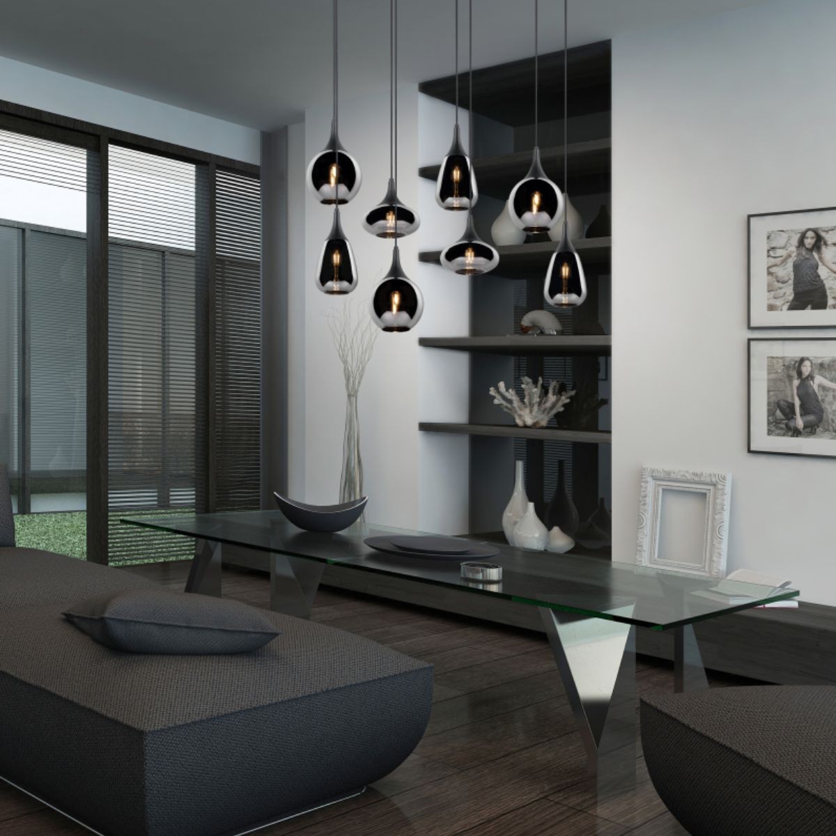 Suspension SORANA 1x40W Bleu Turquoise Brilliant 99234/73