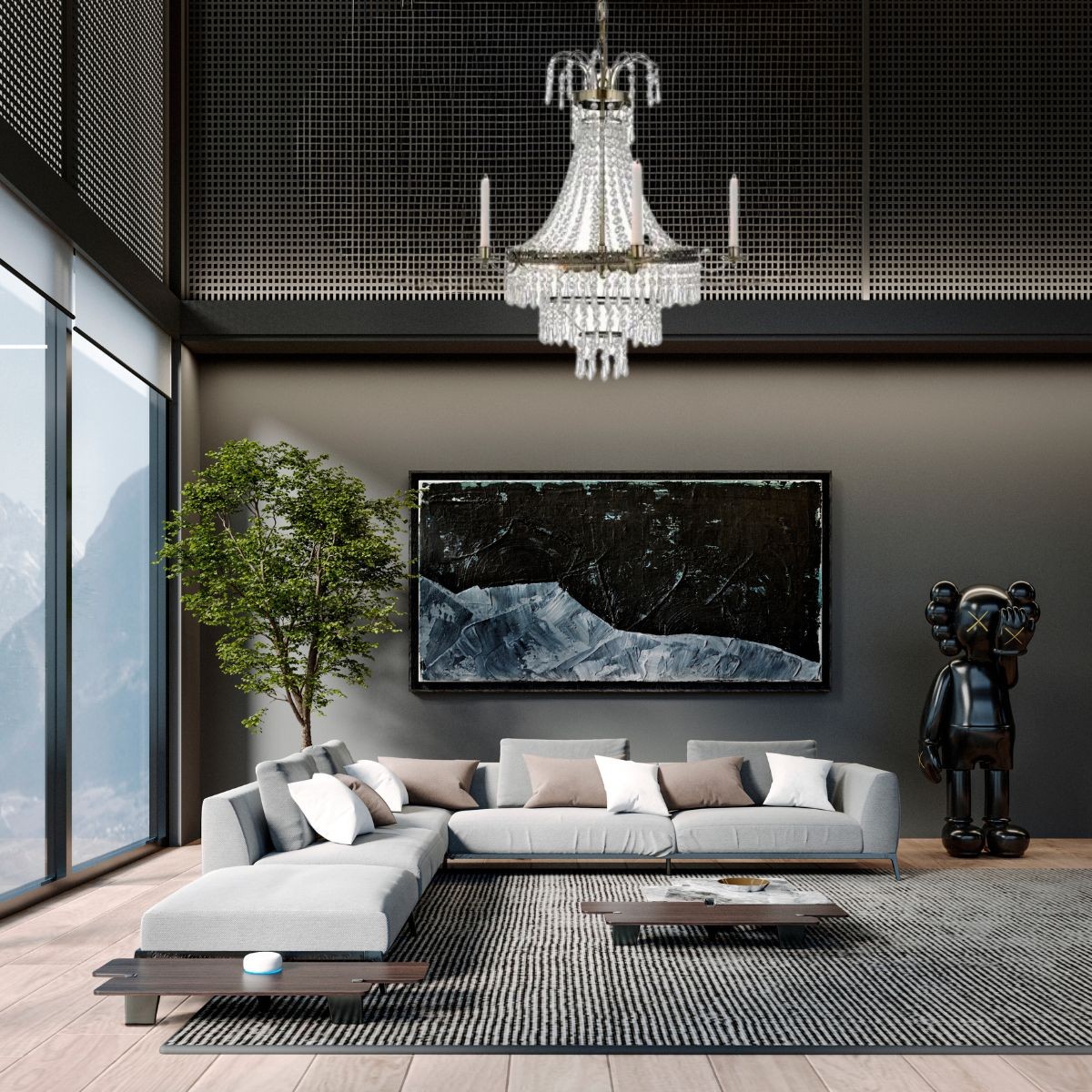 Lustre Design Italien BLANCHE Blanc 8x40W Ideal Lux