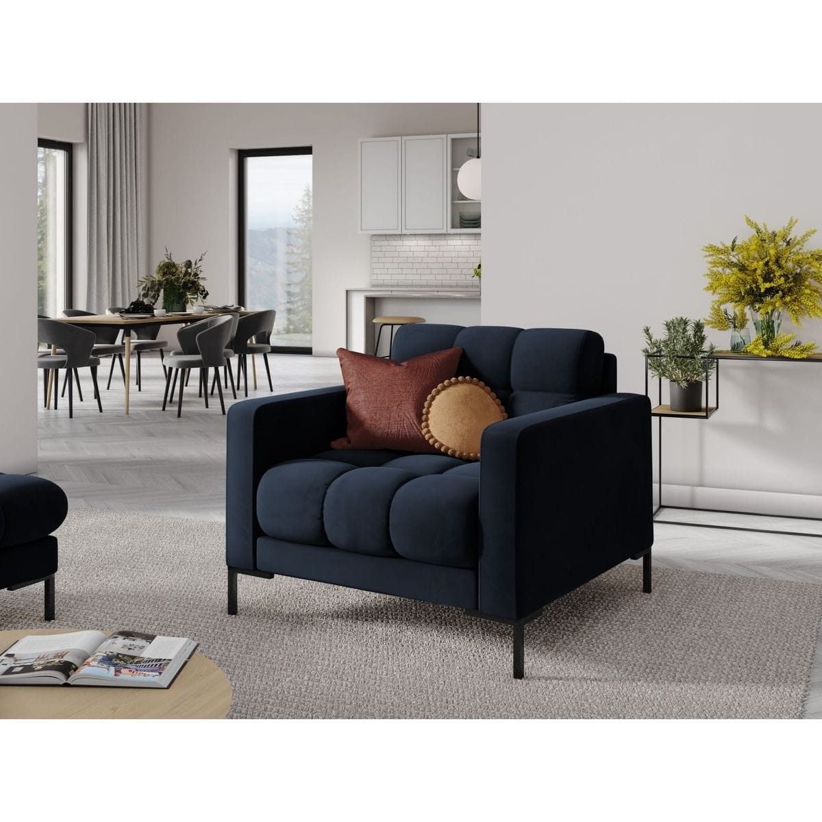 Fauteuil Krampo Bleu Noir | Boutica Design