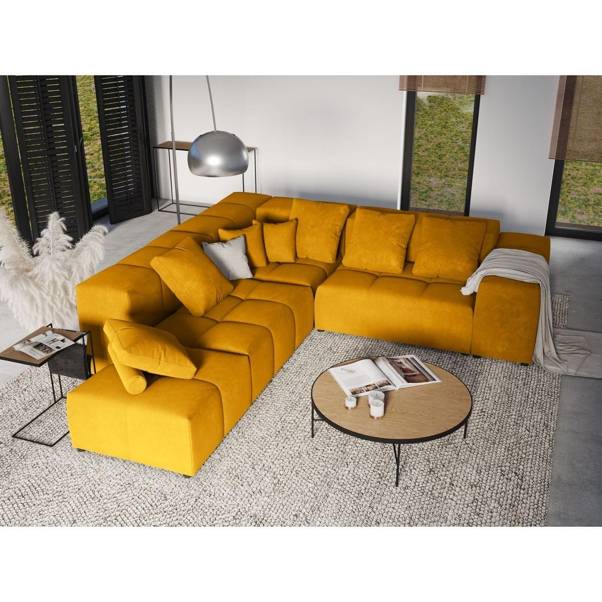 Canapé d'angle Maria Gris Blanc | Boutica Design